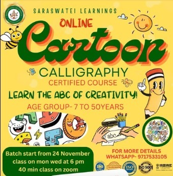 Saraswatei Learnings-Cartoon Drawing and Calligraphy in Online